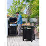 Keter Unity 40 Gal Patio Storage Grilling Bar Cart w/ Stainless Steel ...