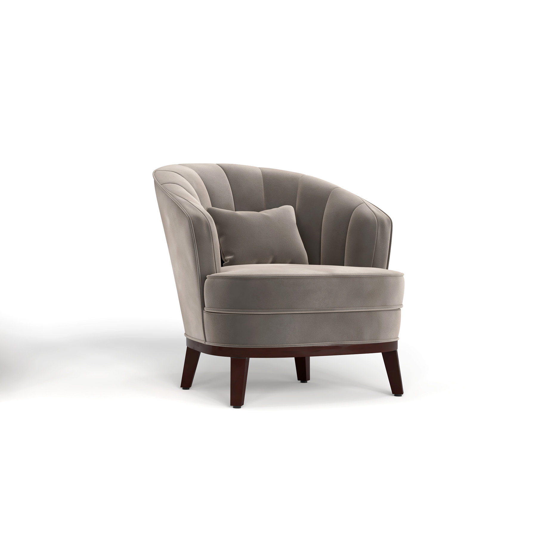 Latitude Run® Grey Velvet - Like Fabric, Upholstered Accent Chair ...