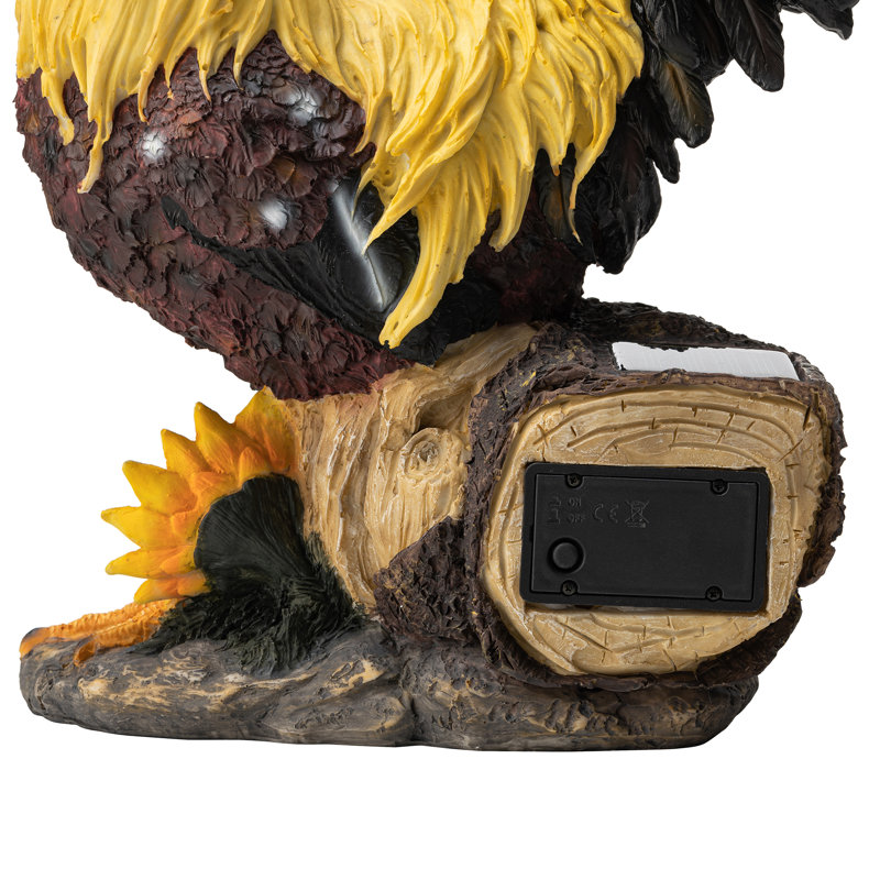 Rosalind Wheeler Burlyn Roosters Animals Garden Statue with Solar ...