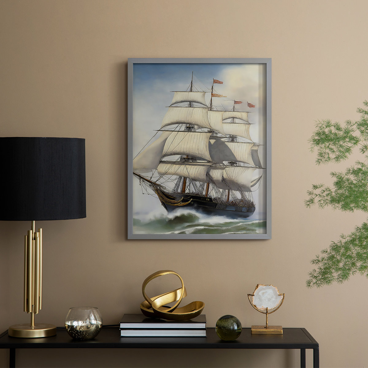 Breakwater Bay NAUTICAL Series LXIX Framed Print - Solid Wood | Wayfair