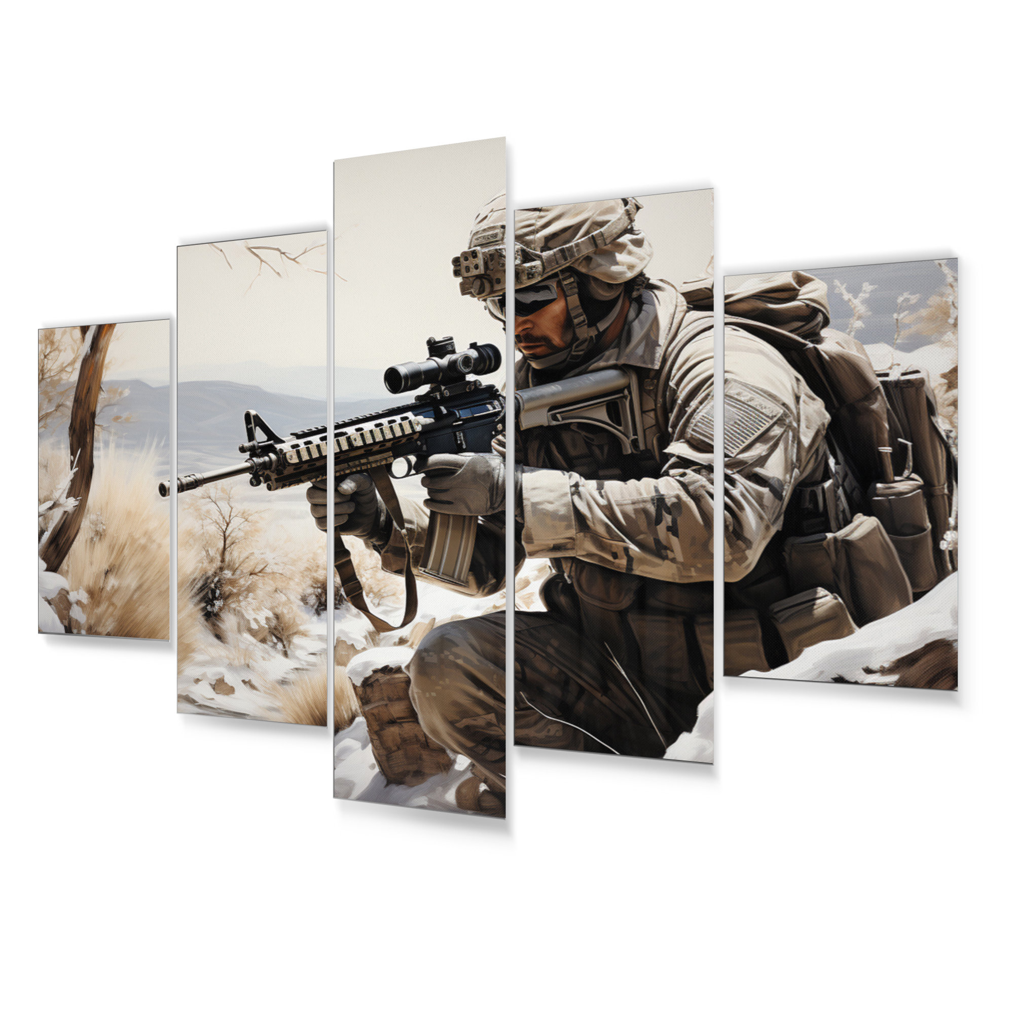 Design Art Army Precision Marksmanship IV - Army Metal Art Print Set ...