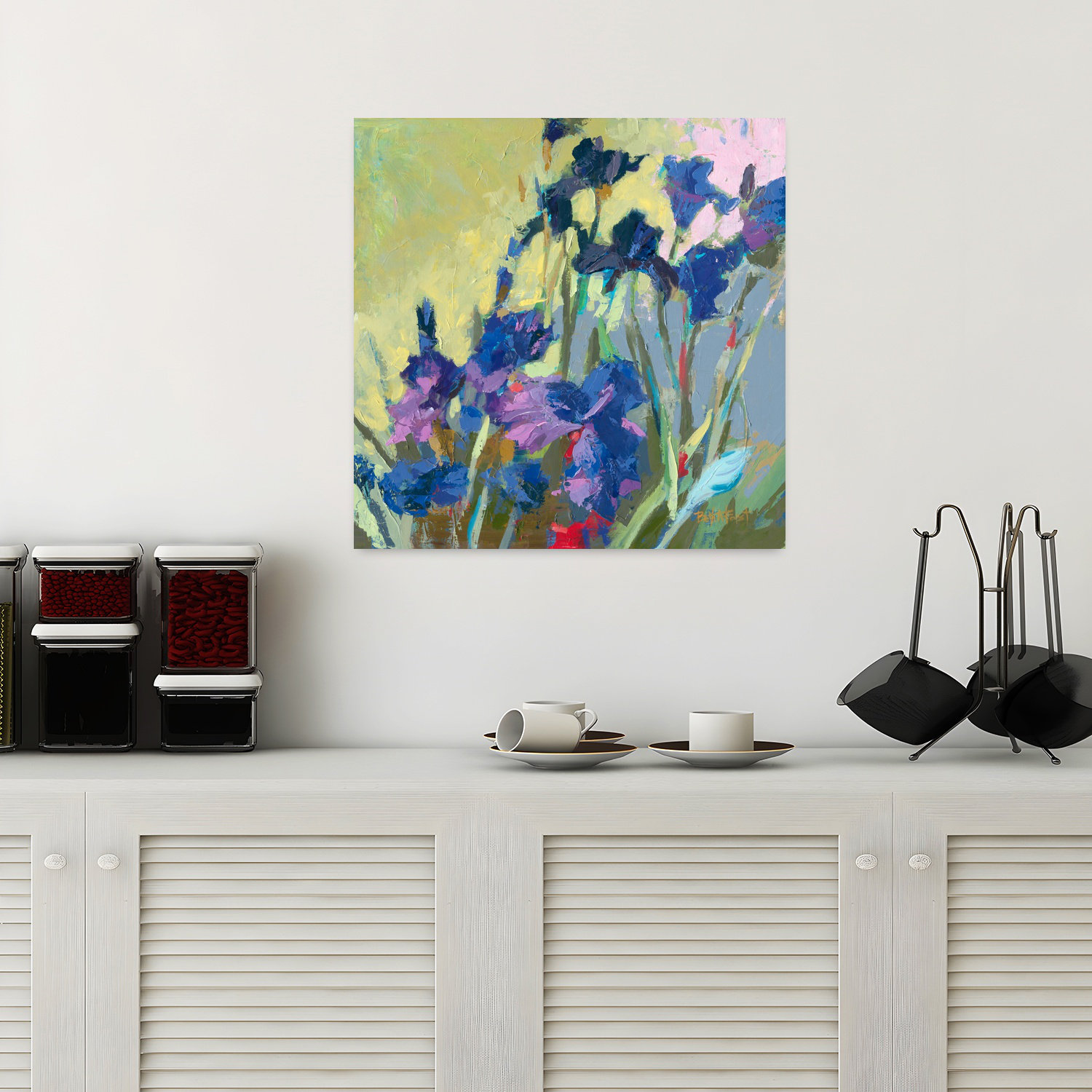 Latitude Run® Red Show Irises Contemporary Iris Flower Art | Wayfair