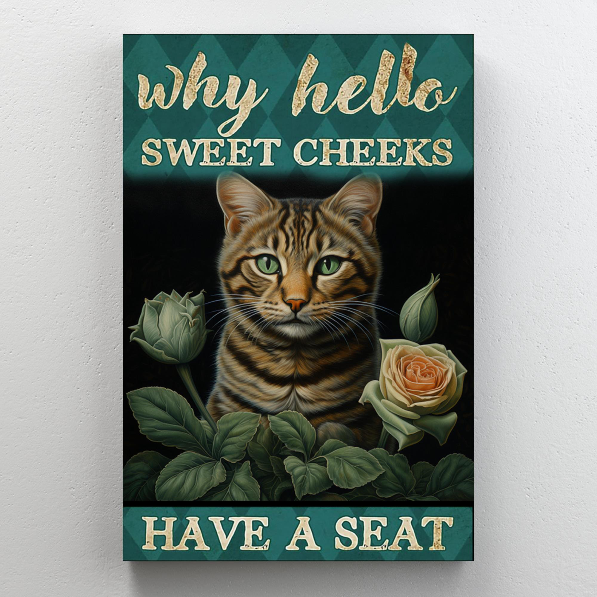 Trinx Tabby Cat Why Hello Sweet Cheeks 1 - Rectangle Graphic Art Print ...