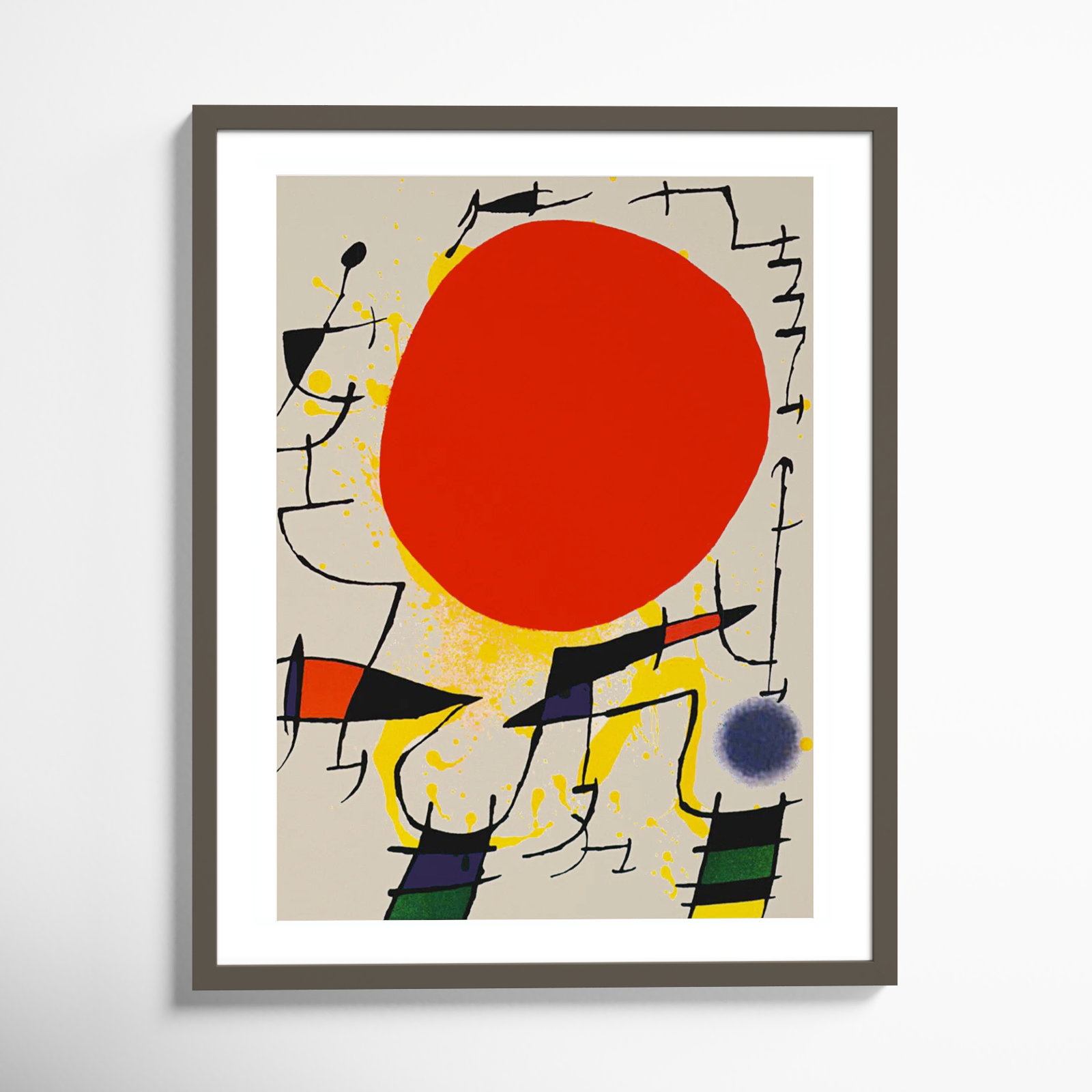 AllModern Le Soliel Rouge (The Red Sun) by Joan Miro - Picture Frame ...