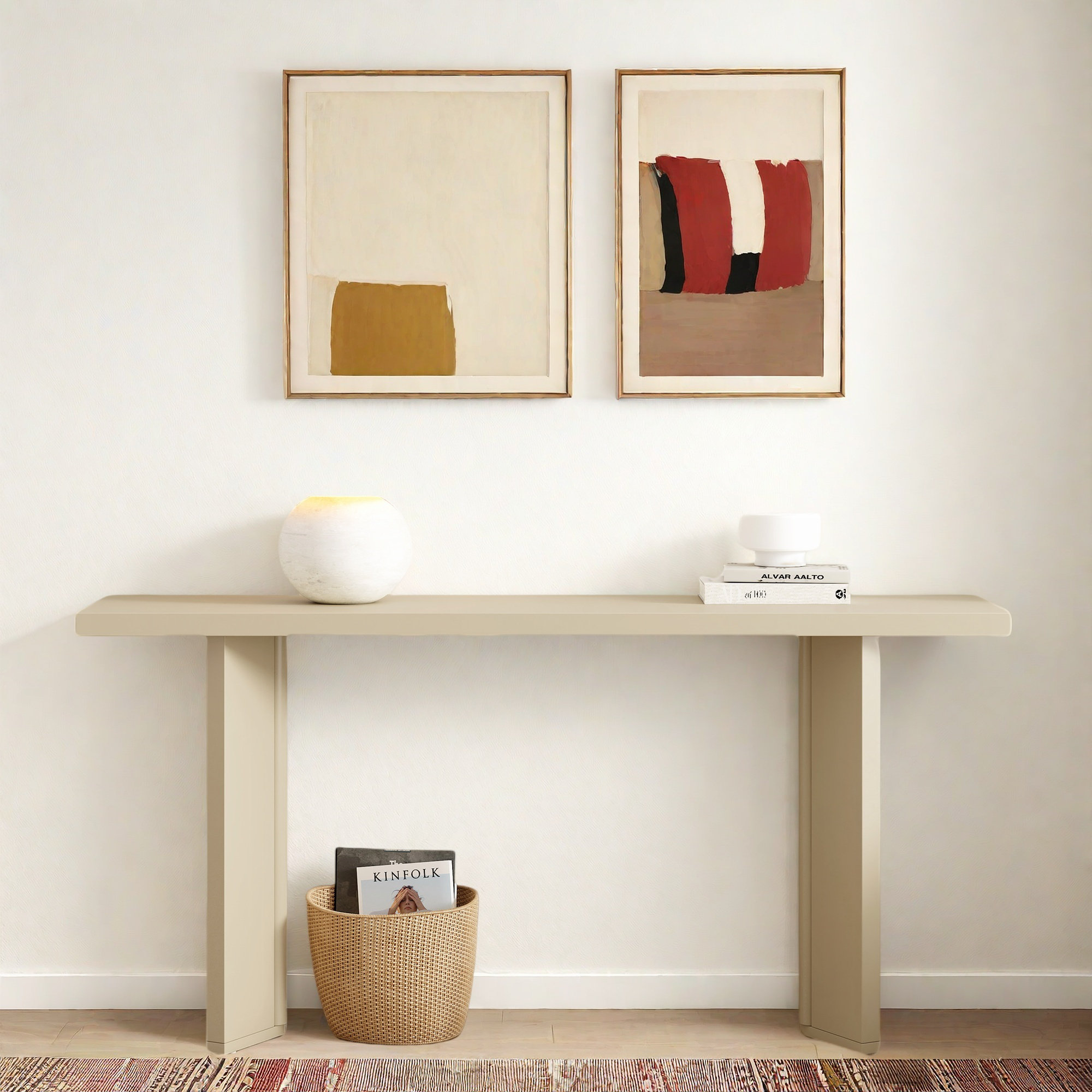 Latitude Run® Modern Console Table With Geometric Shape Structure And ...