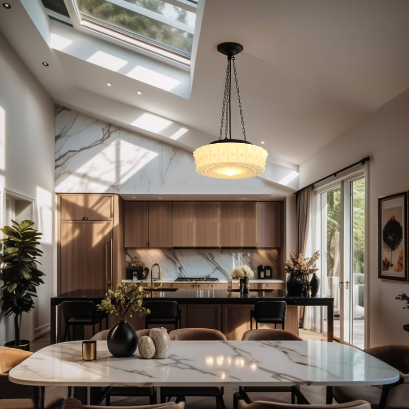 House of Hampton® Milk Glass Pendant Light | Wayfair