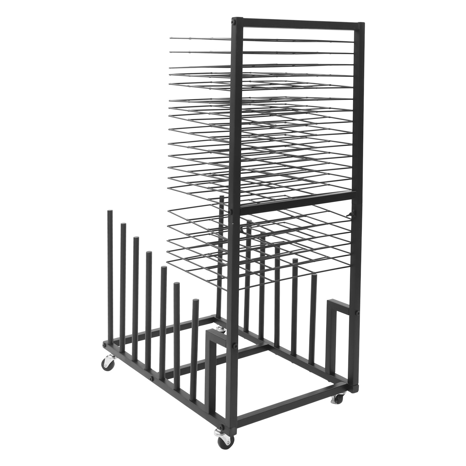 17 Stories Free Standing Art Canvas Storage Rack With Wheels For Art ...
