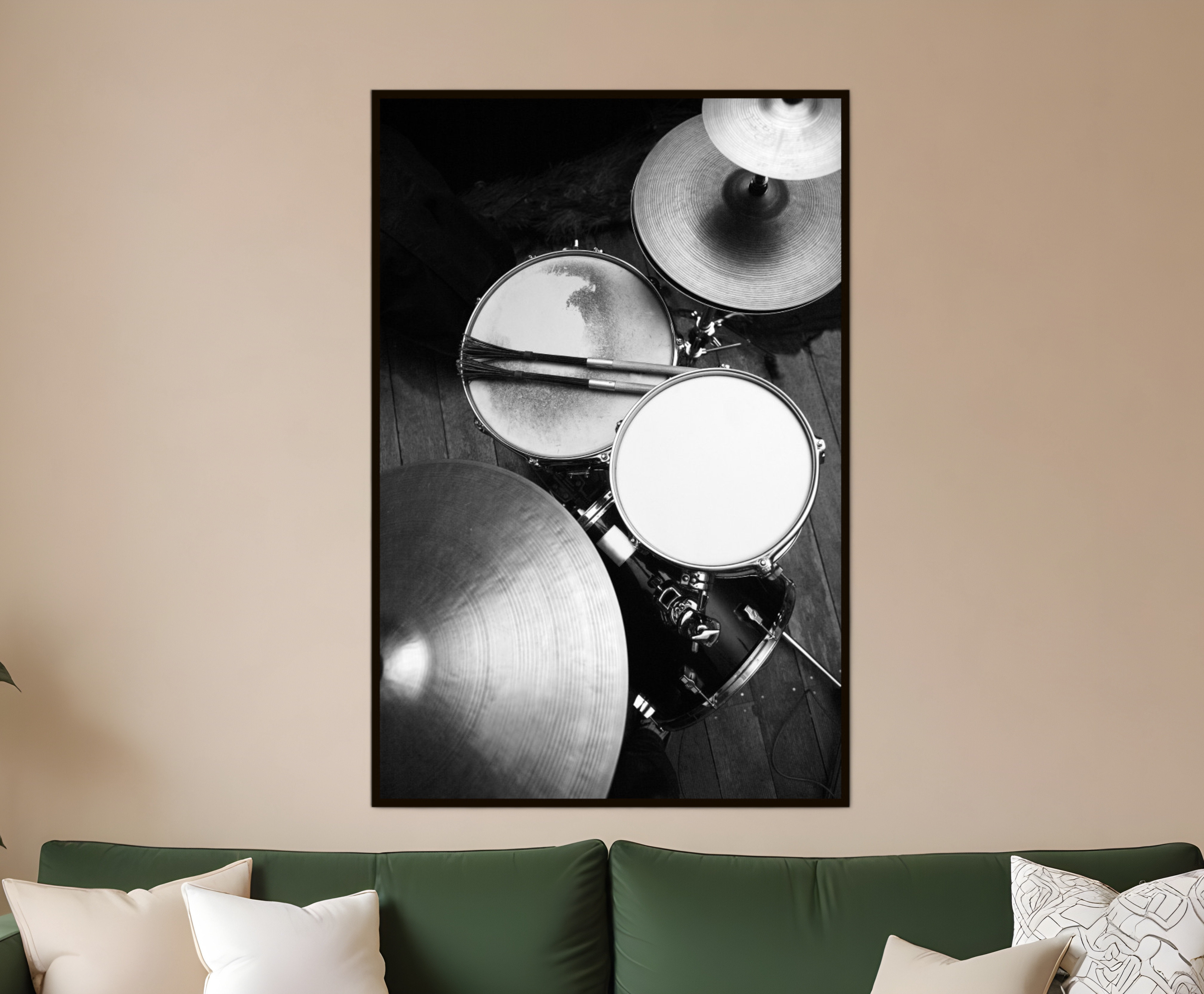 HomeRoots Drum Roll Black Floater Frame Print Wall Art | Wayfair