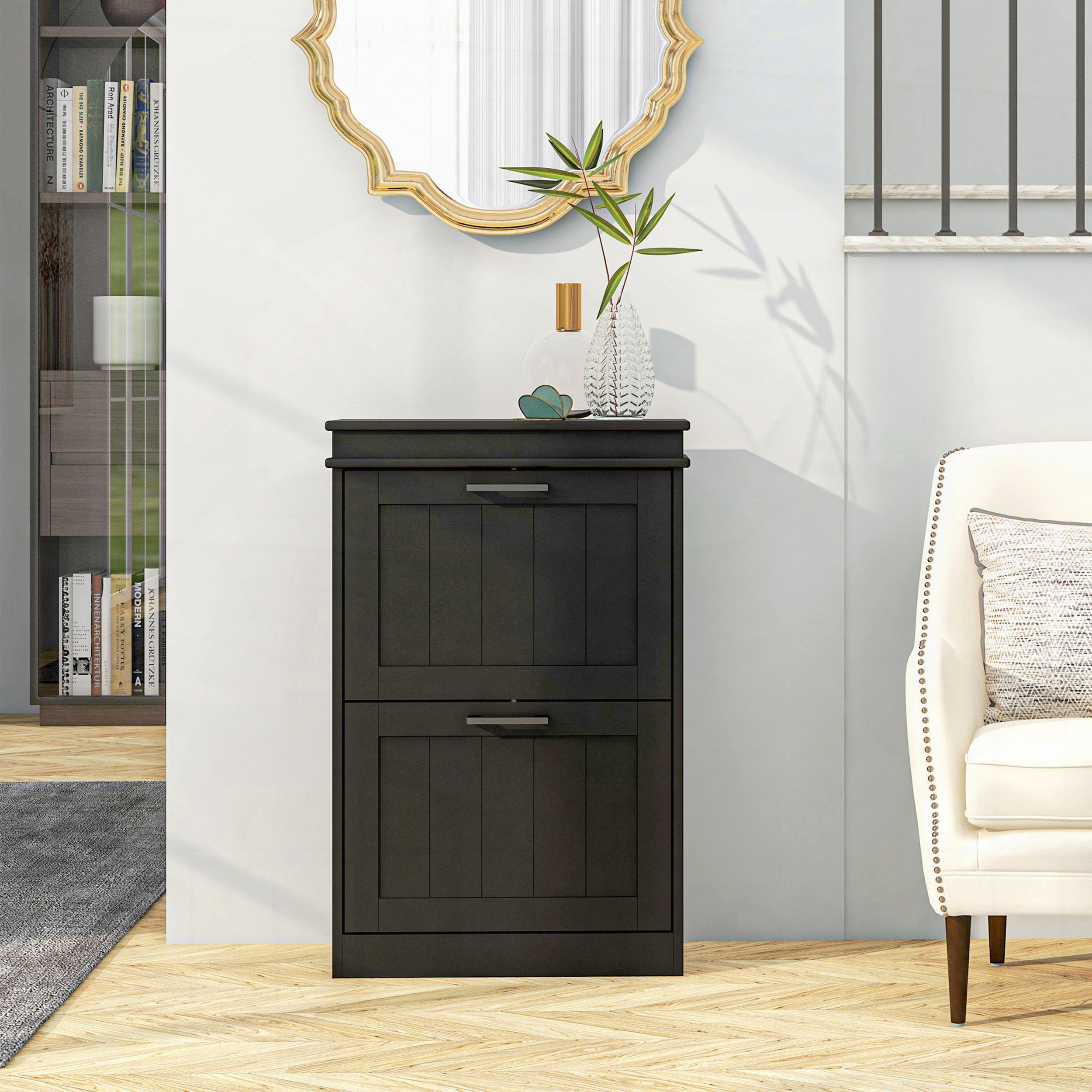 Latitude Run® Shoe Cabinet for Entryway Narrow Shoe Rack Storage ...