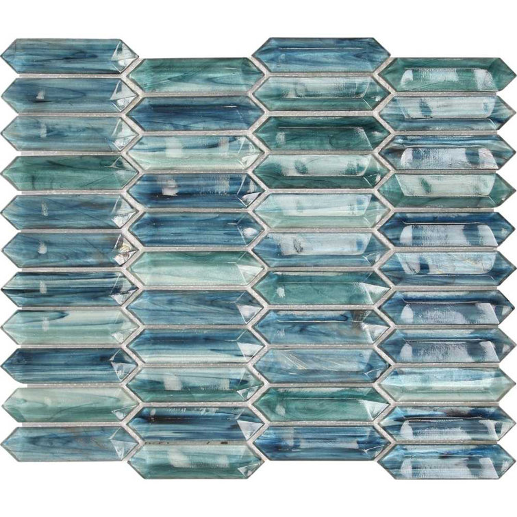 Long Island Mosaics & Tile Island Antigua 14" x 12" Glass Picket Mosaic ...