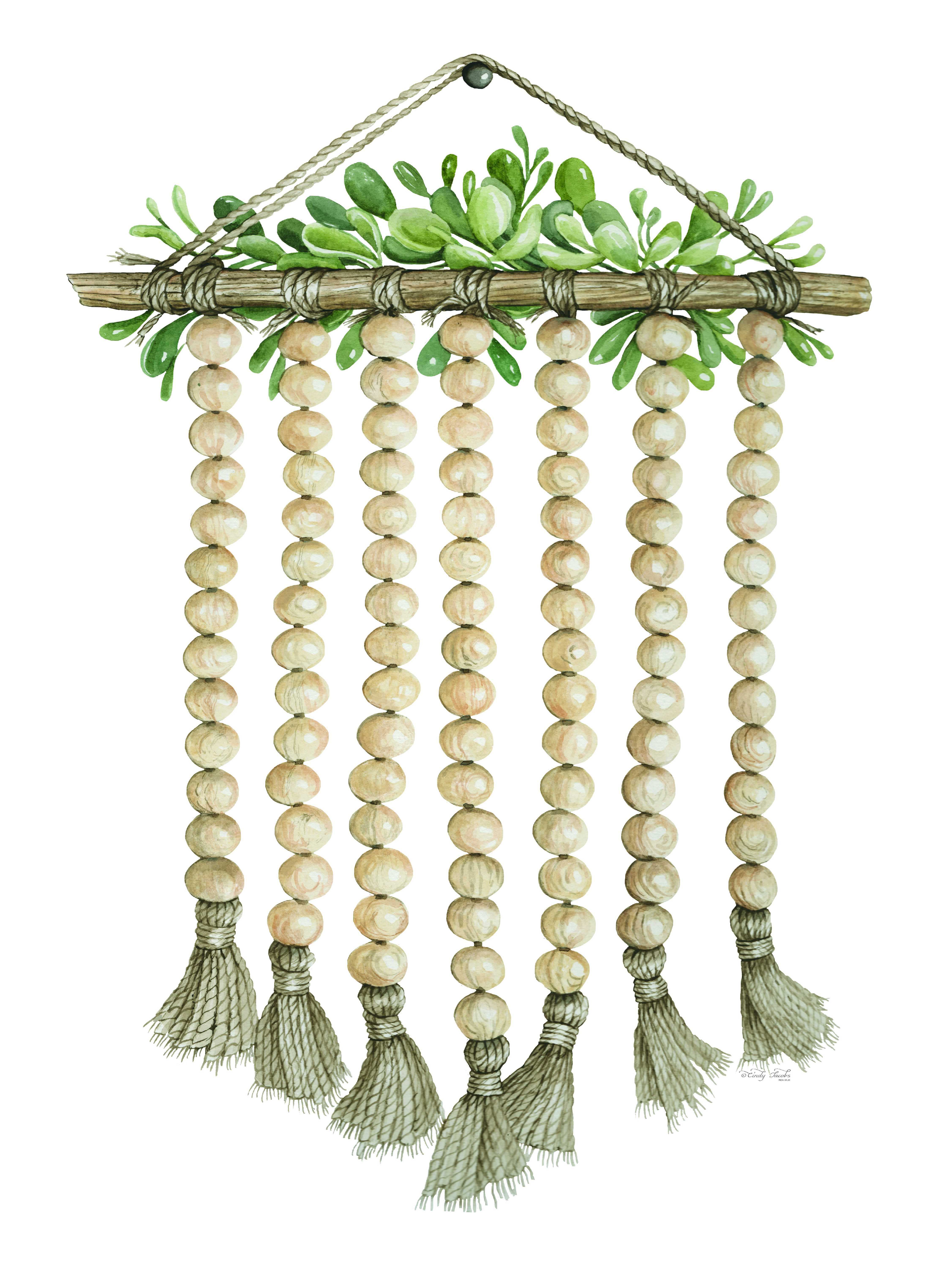 Bungalow Rose Beaded Wall Hanging - Print | Wayfair