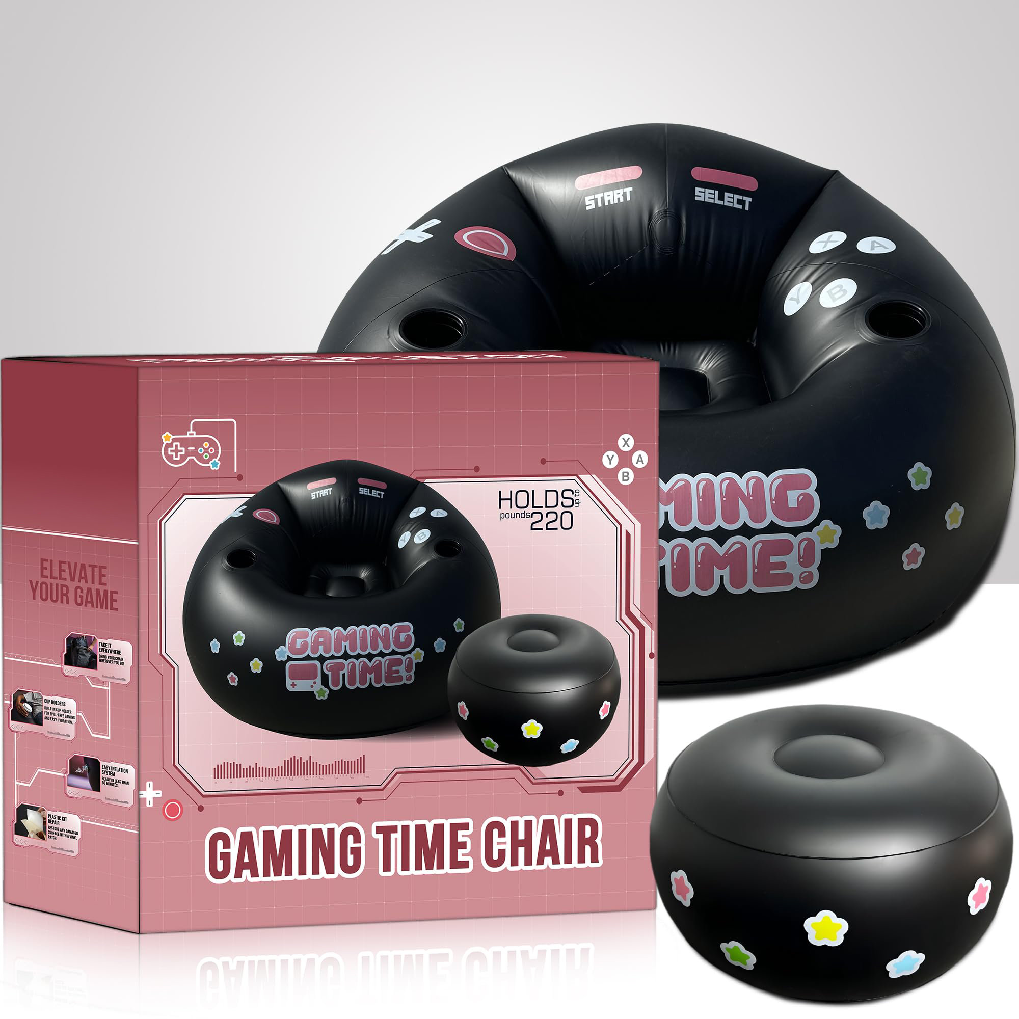 Trule Inflatable Gaming Chair for Kids & Teens with Cup Holders and ...