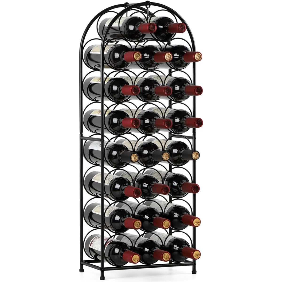 George Oliver 23 Bottles Wine Rack Freestanding Floor, 8 Tier Wine ...
