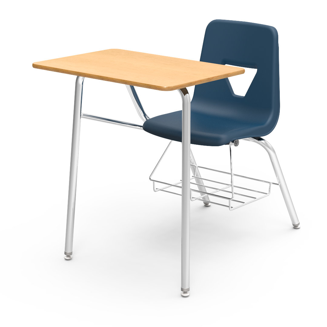 Virco - 2000 Series Combo Desk With Bookrack With Nylon Glides | Wayfair