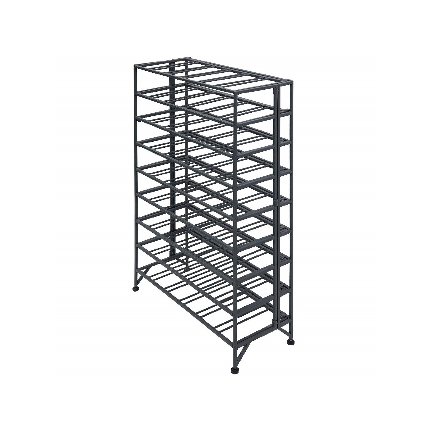 Prep & Savour Gray Metal Wine Rack Freestanding Floor Stand, 9 Tier ...