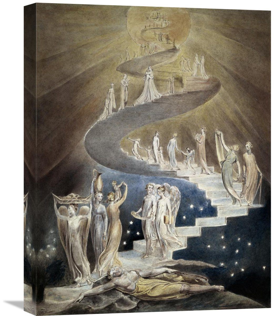 Global Gallery 'Jacob's Ladder' by William Blake Painting Print on ...
