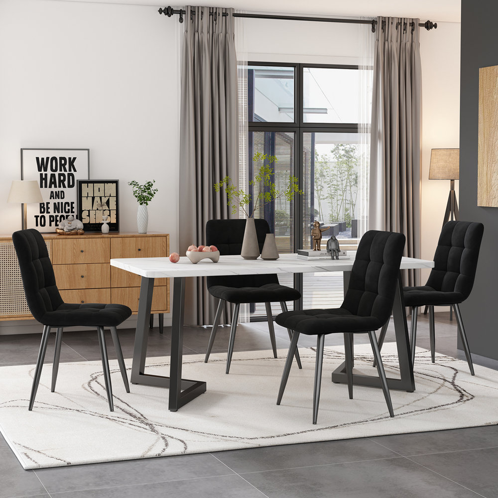 George Oliver Rectangular Dining Table with 4 Chairs Set | Wayfair.co.uk