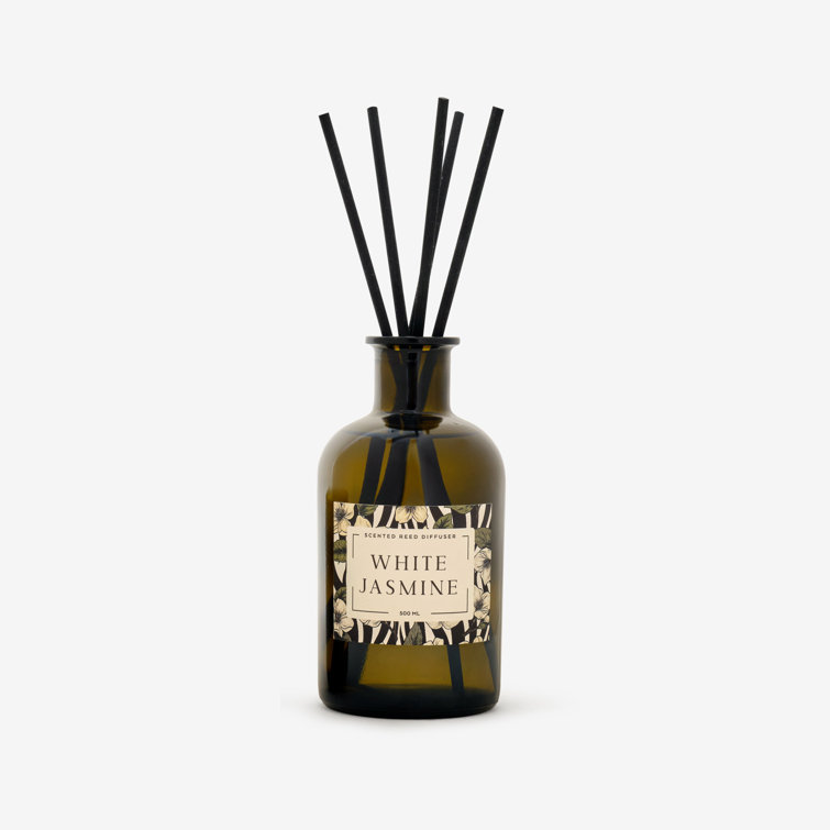 Symple Stuff White Jasmine Candle - Diffuser Set, Amber | Wayfair.co.uk