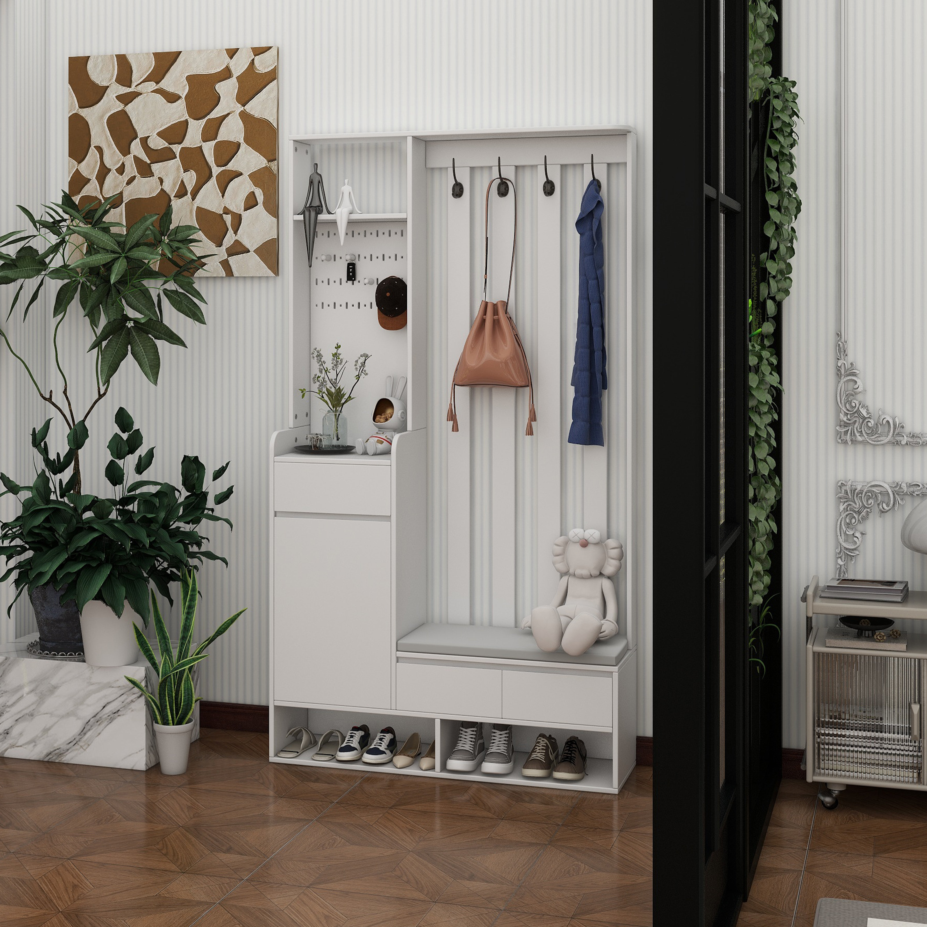 Latitude Run® Contemporary 39.3''Wx70.8''H Hall Tree Storage With ...