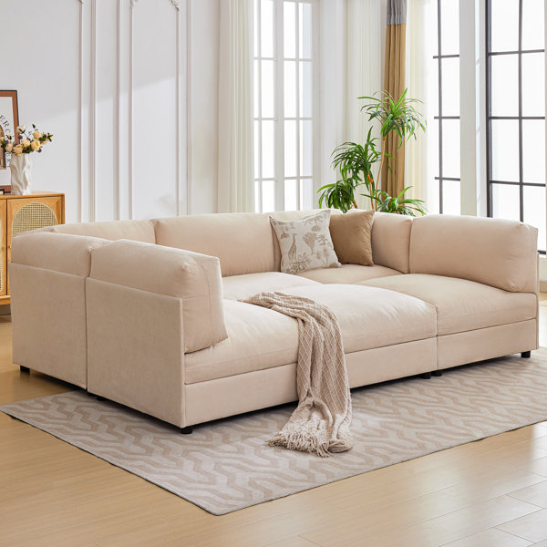 Latitude Run® 110" Modular Sectional Sofa, 6-seater Convertible Sofa ...