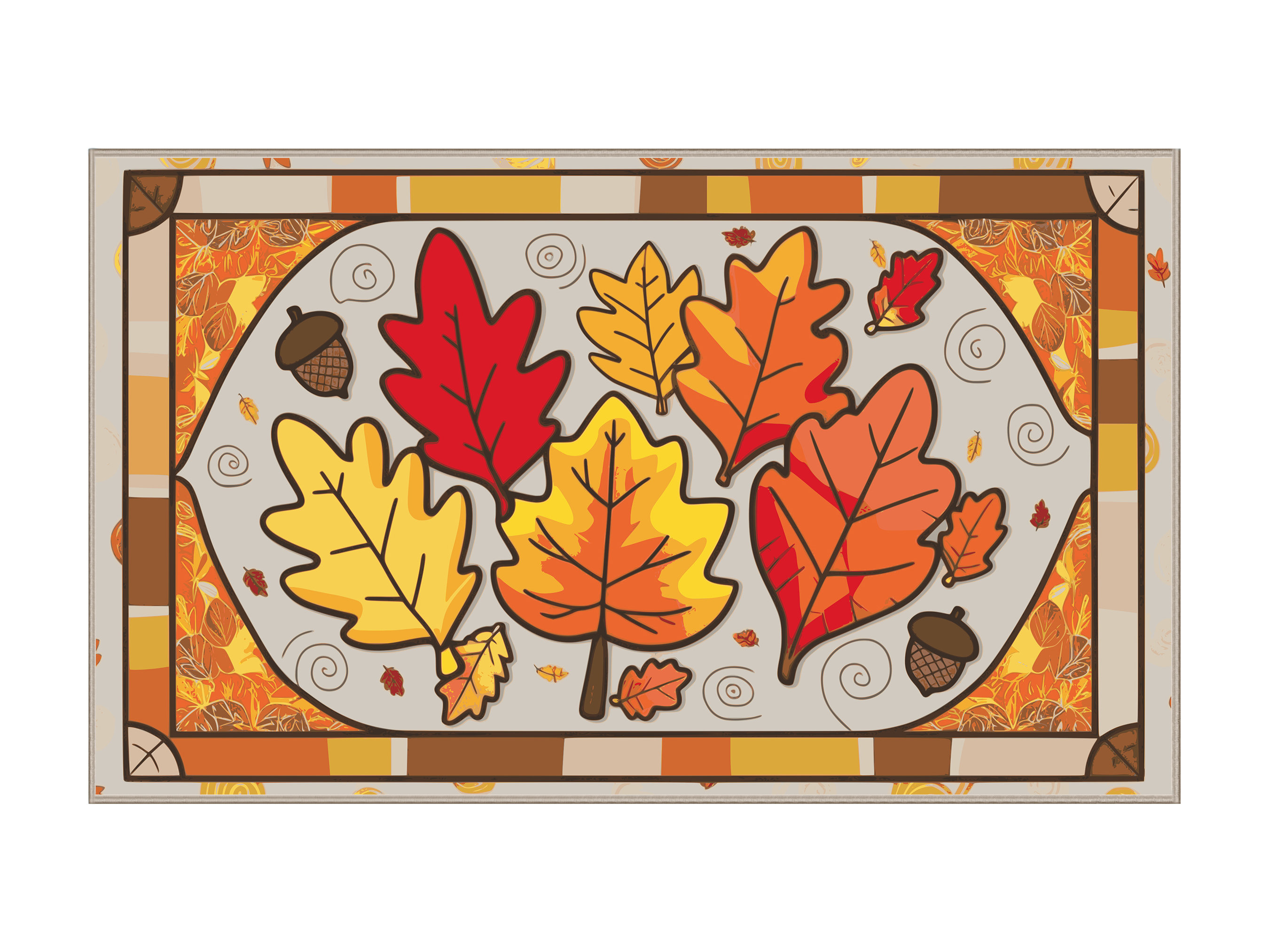 The Holiday Aisle® Washable Thanksgiving Fall Season Holiday Rug | Wayfair