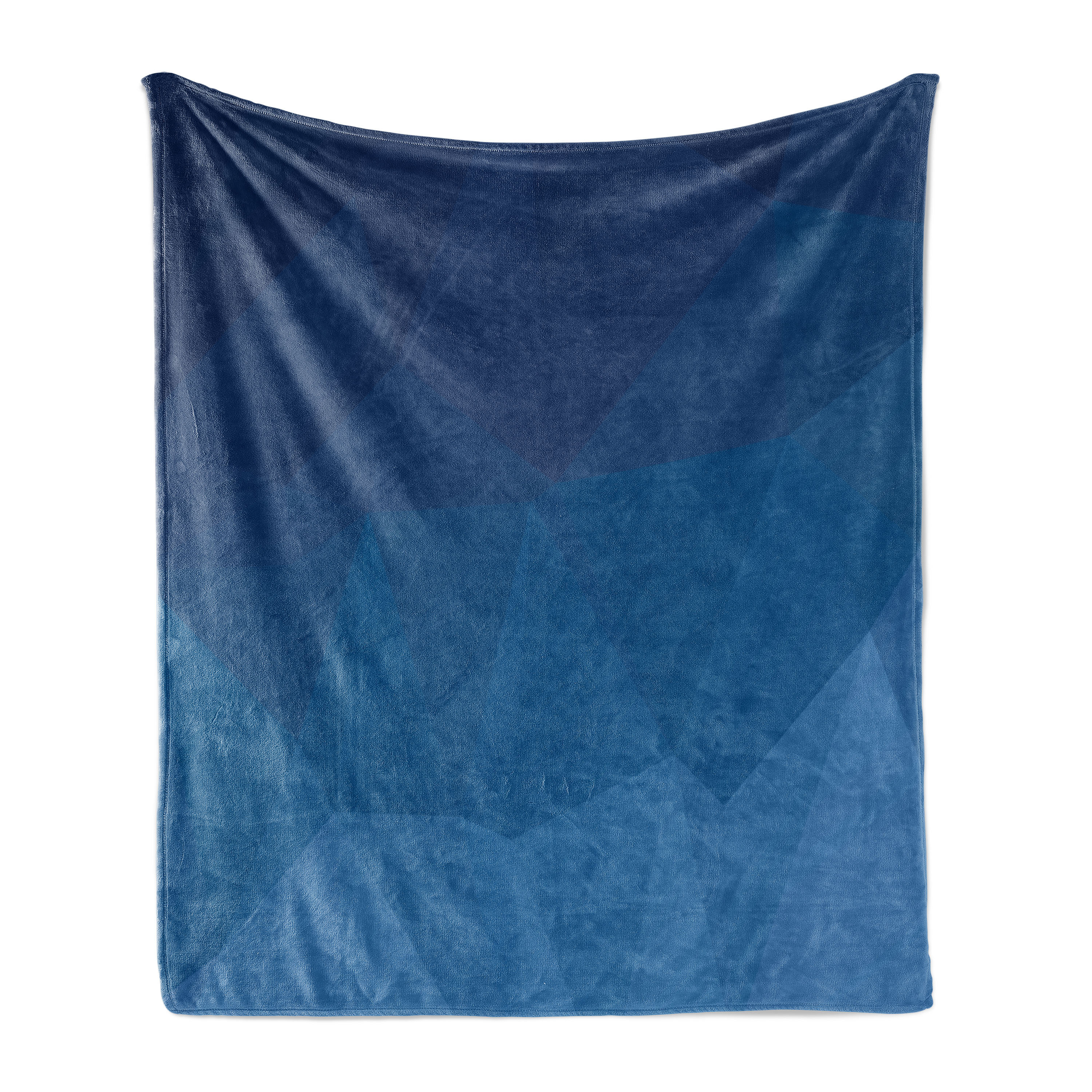 Ambesonne Blue Fleece Throw Blanket Abstract Blue Ombre Origami Cobalt ...