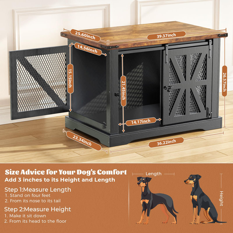 Laurel Foundry Modern Farmhouse® Farmhouse Dog Crate Furniture, Heavy ...