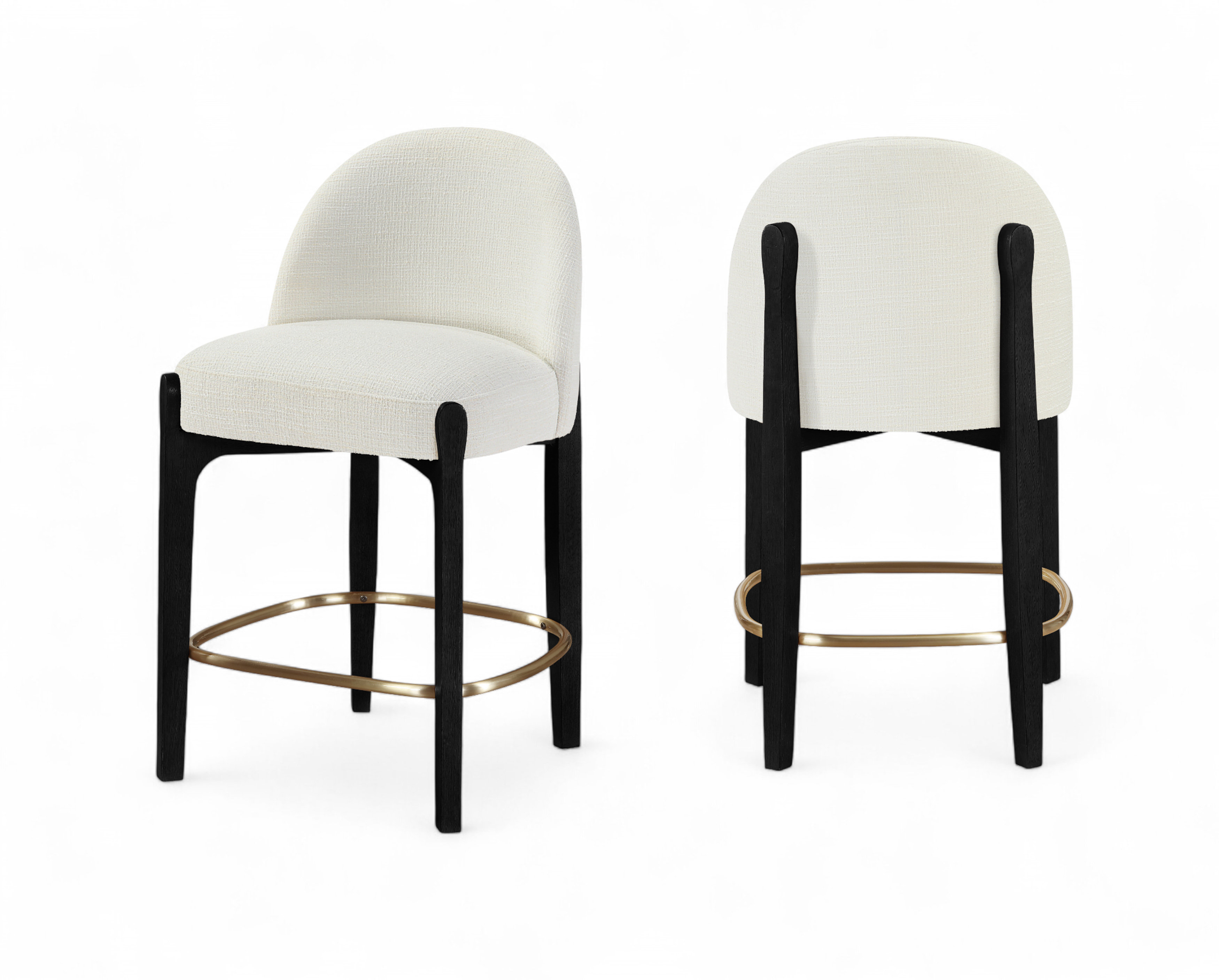 Everly Quinn Maud Fabric Upholstered Counter Stool | Wayfair