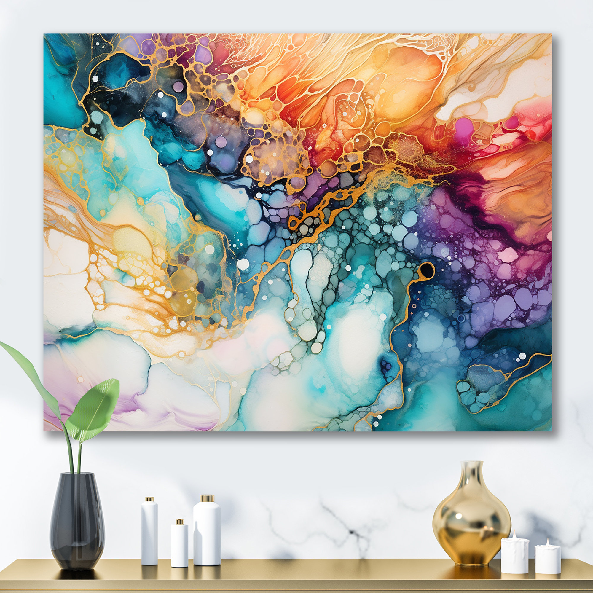 Wrought Studio Modern Hurricane Liquid Ink - Storms Canvas Wall Art ...