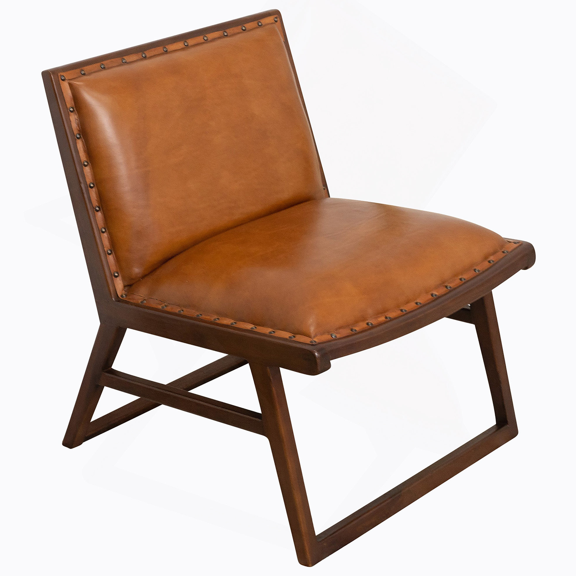 Red Barrel Studio® Everett Tan Leather Lounge Chair | Wayfair