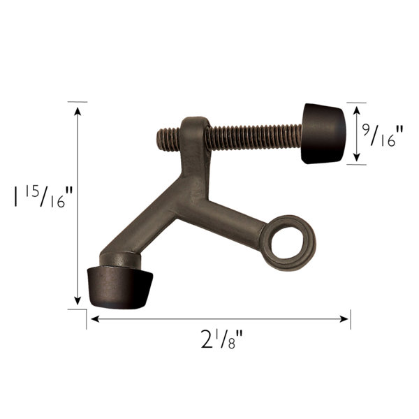 Design House Standard 2-1/8 inch x 1-3/4 inch Zinc Hinge Pin Door Stop ...