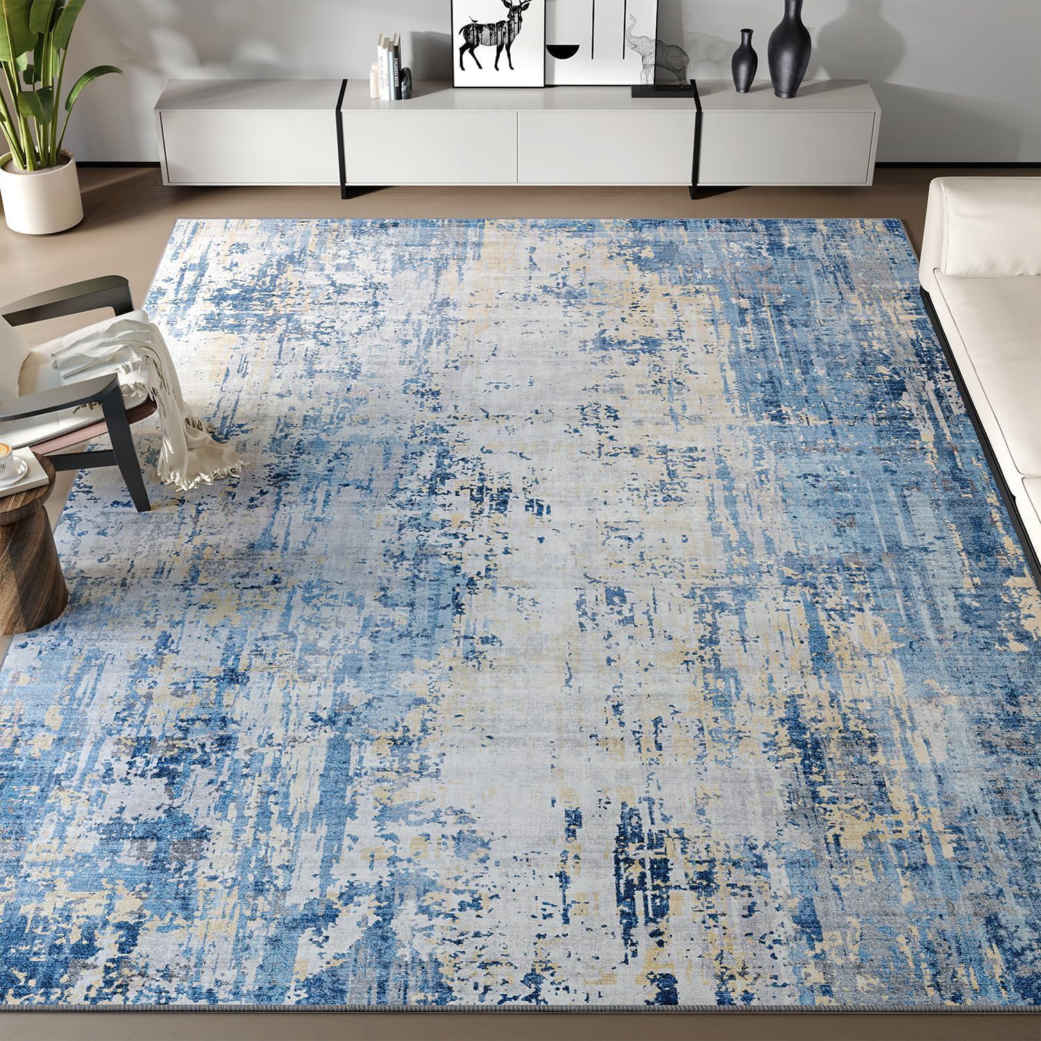 17 Stories Modern Abstract Washable Area Rug | Wayfair