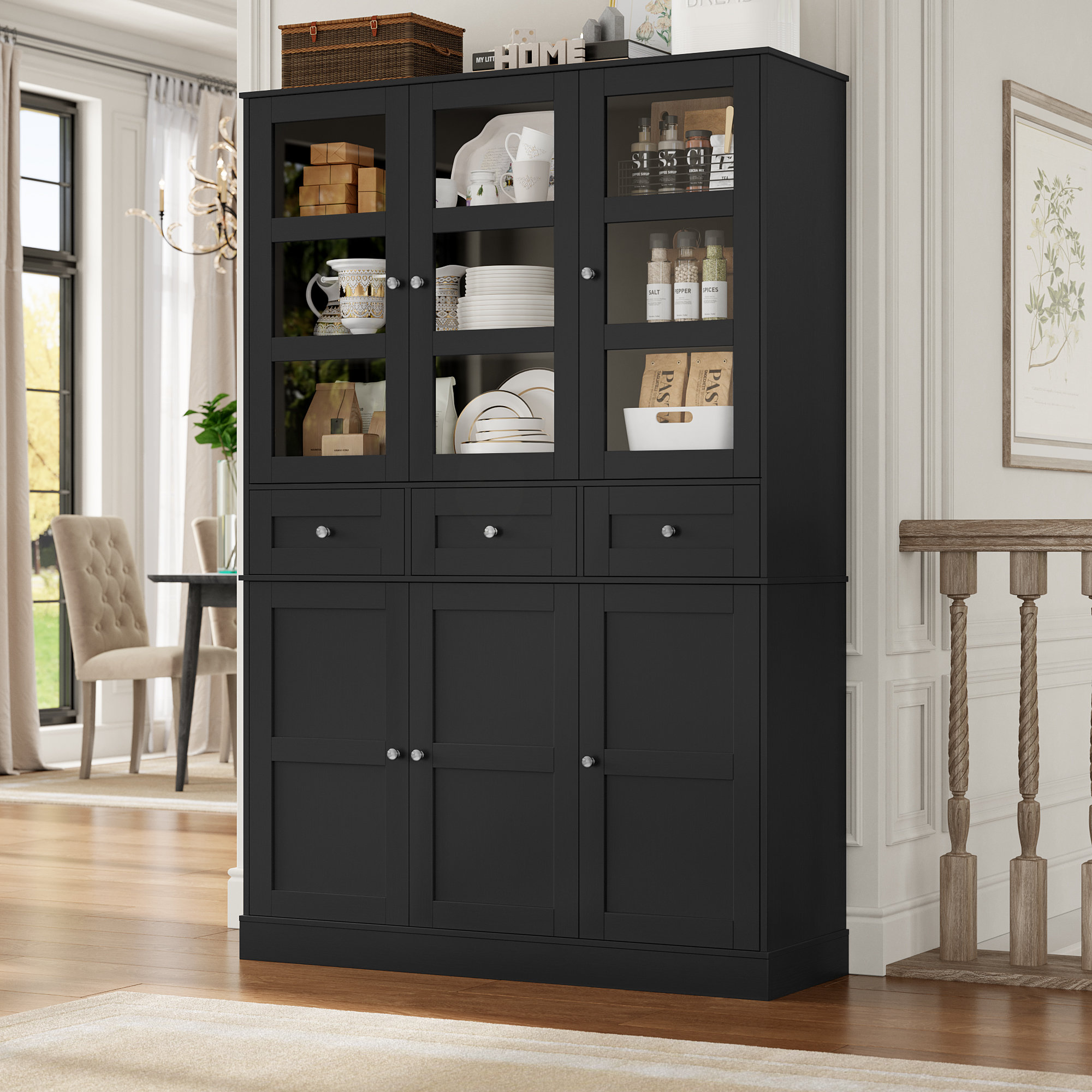 Lark Manor™ 70.8”H Tall Pantry Cabinets, Freestanding Shelf Unit ...