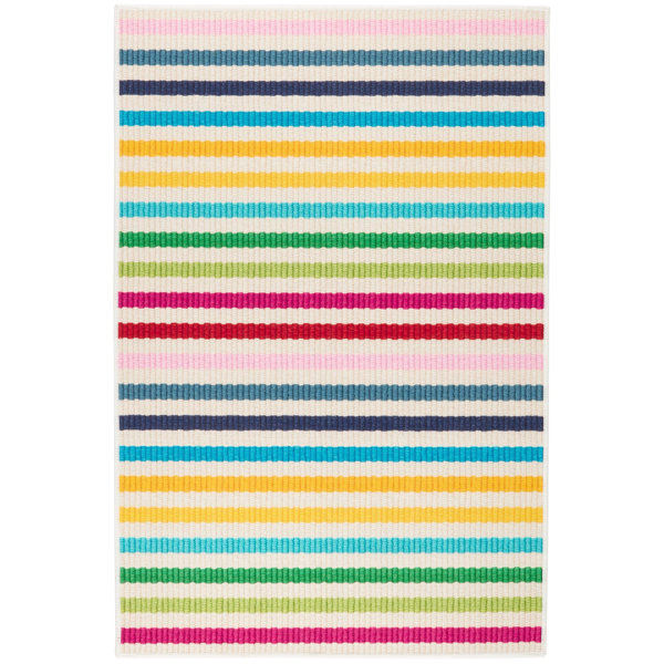 Dash and Albert Rugs Rainbow Stripe Multi Machine Washable Rug ...