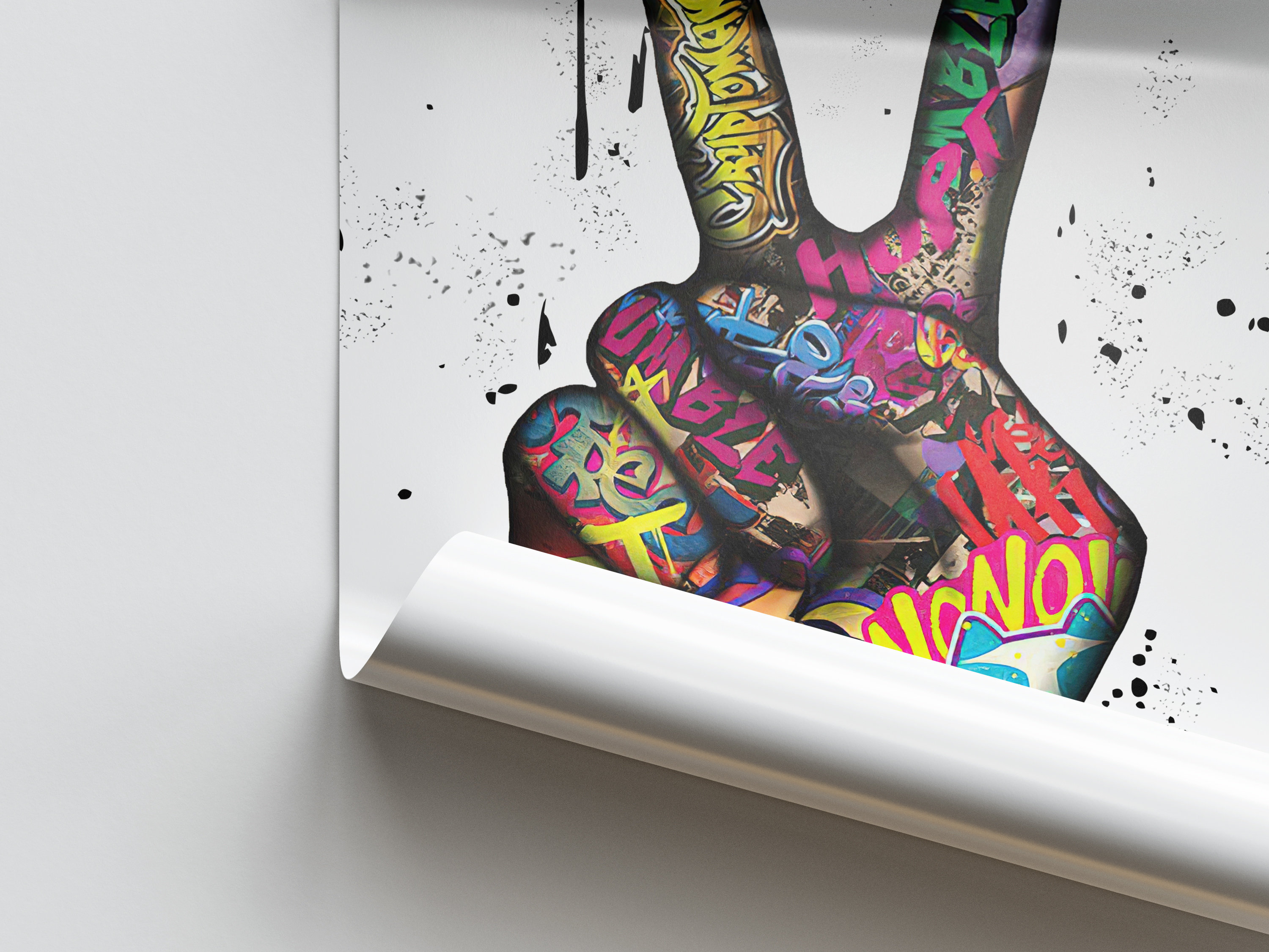 Trinx Peace Sign Graffiti Art Painting - Trendy Abstract Wall Decor ...