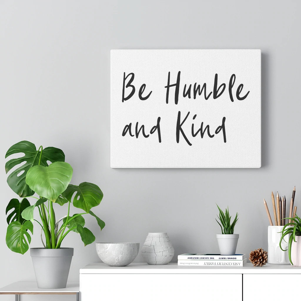 Blue Elephant Be Humble and Kind - Wrapped Canvas Typography | Wayfair ...