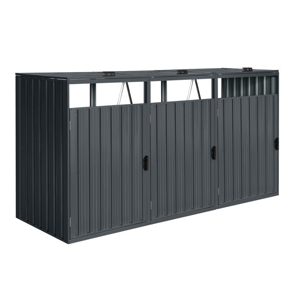 Garten Living Breniah Metal Triple Bin Store | Wayfair.co.uk