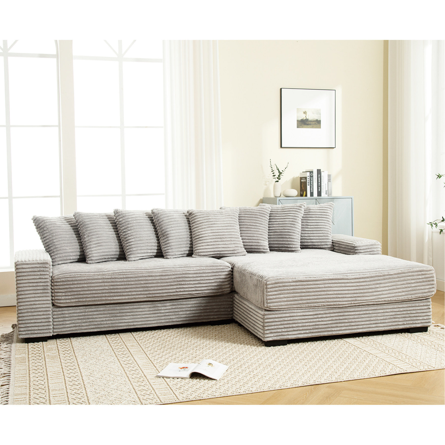 Latitude Run® Oversized Two Couches, L Shaped With Right Chaise, , 8 ...