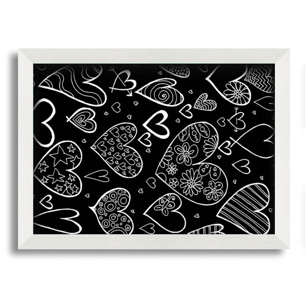 ClassicLiving Runolfson Hearts Black On White - Single Picture Frame ...