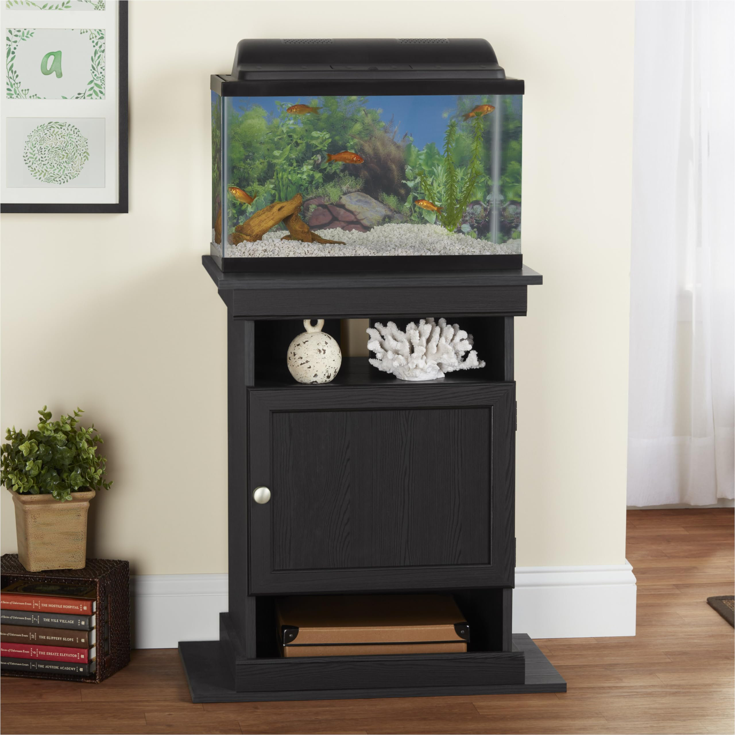 Archie & Oscar™ 10/20 Gallon Aquarium Stand, Black Oak | Wayfair