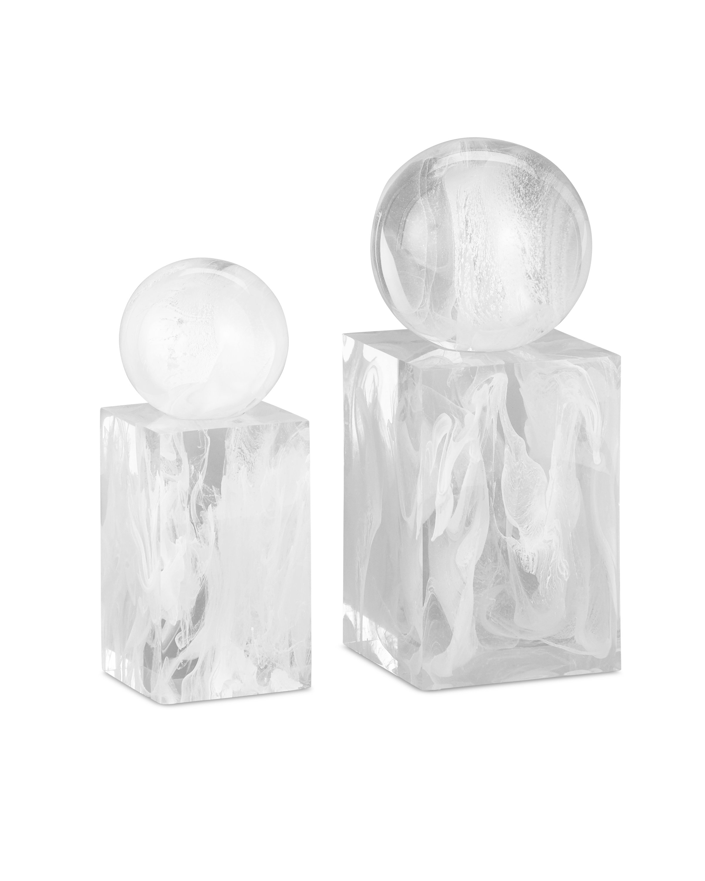 Currey & Company Nova White Objects Set Of 2 | Perigold
