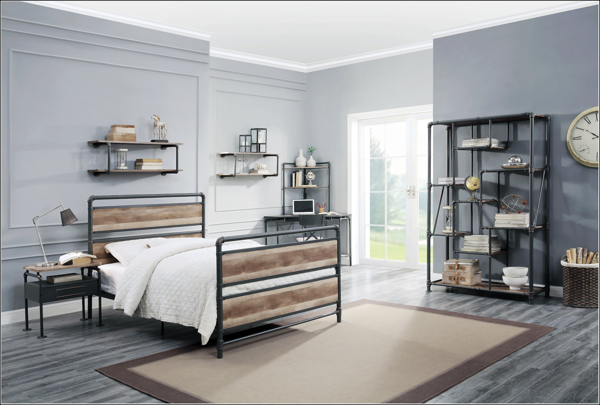 Trent Austin Design® Antique Oak And Sandy Grey 2-Tier Wall Shelf | Wayfair
