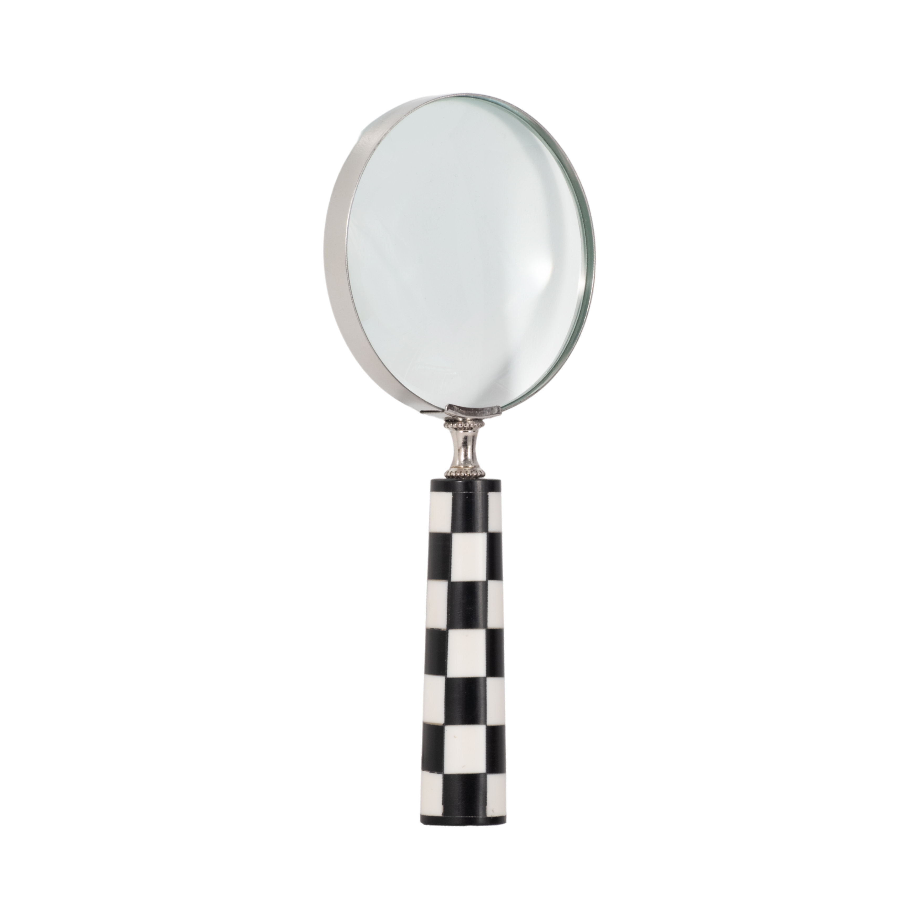 Wrought Studio 4" Checkerboard Handle Magnifying Glass, Black/White ...