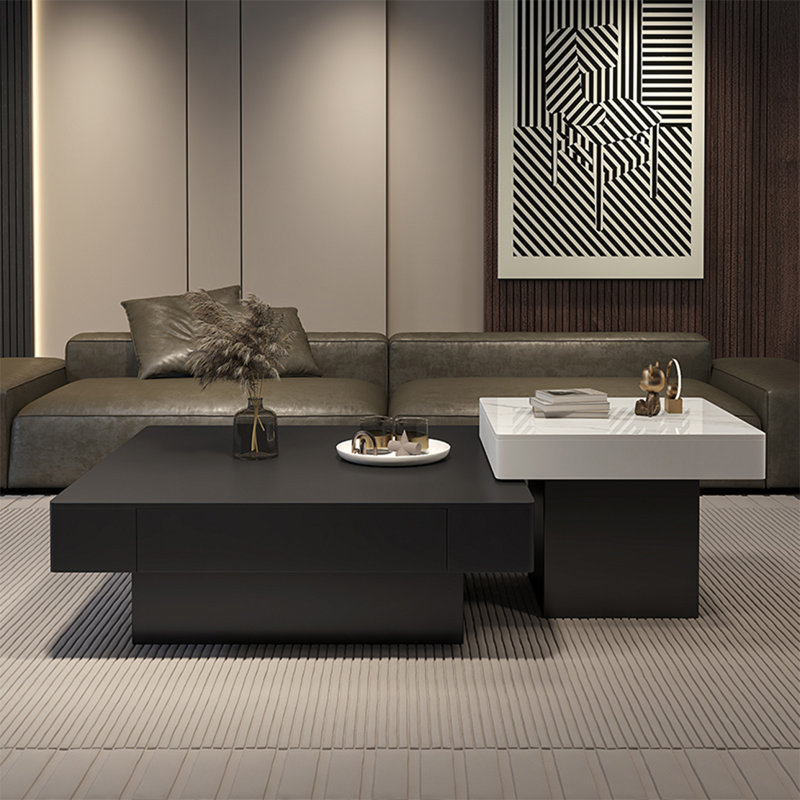 The Invincibles home Italian light luxury square stone coffee table ...