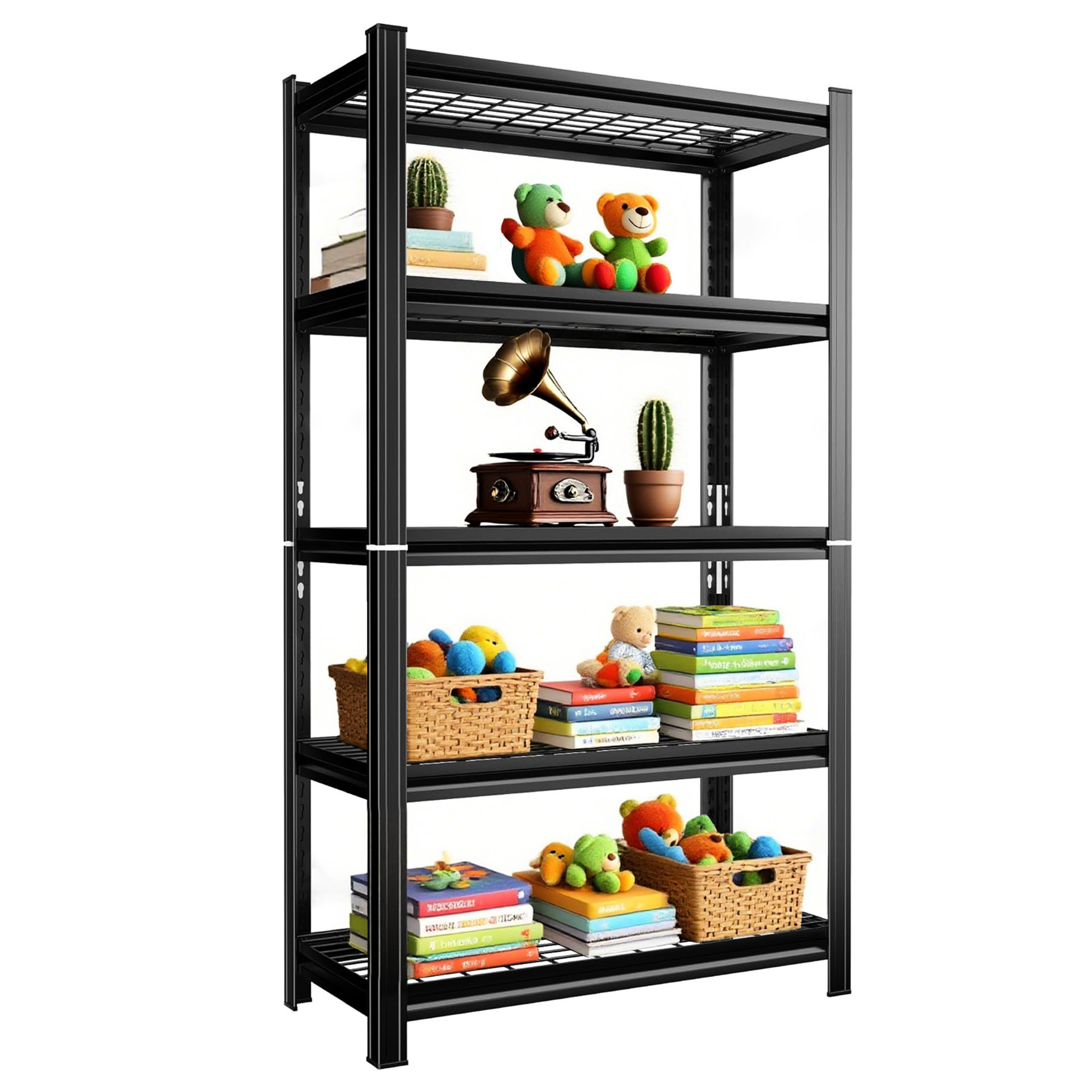 Wovilo Heavy Duty 5 - Layer Adjustable Metal Storage Rack For Multiple ...