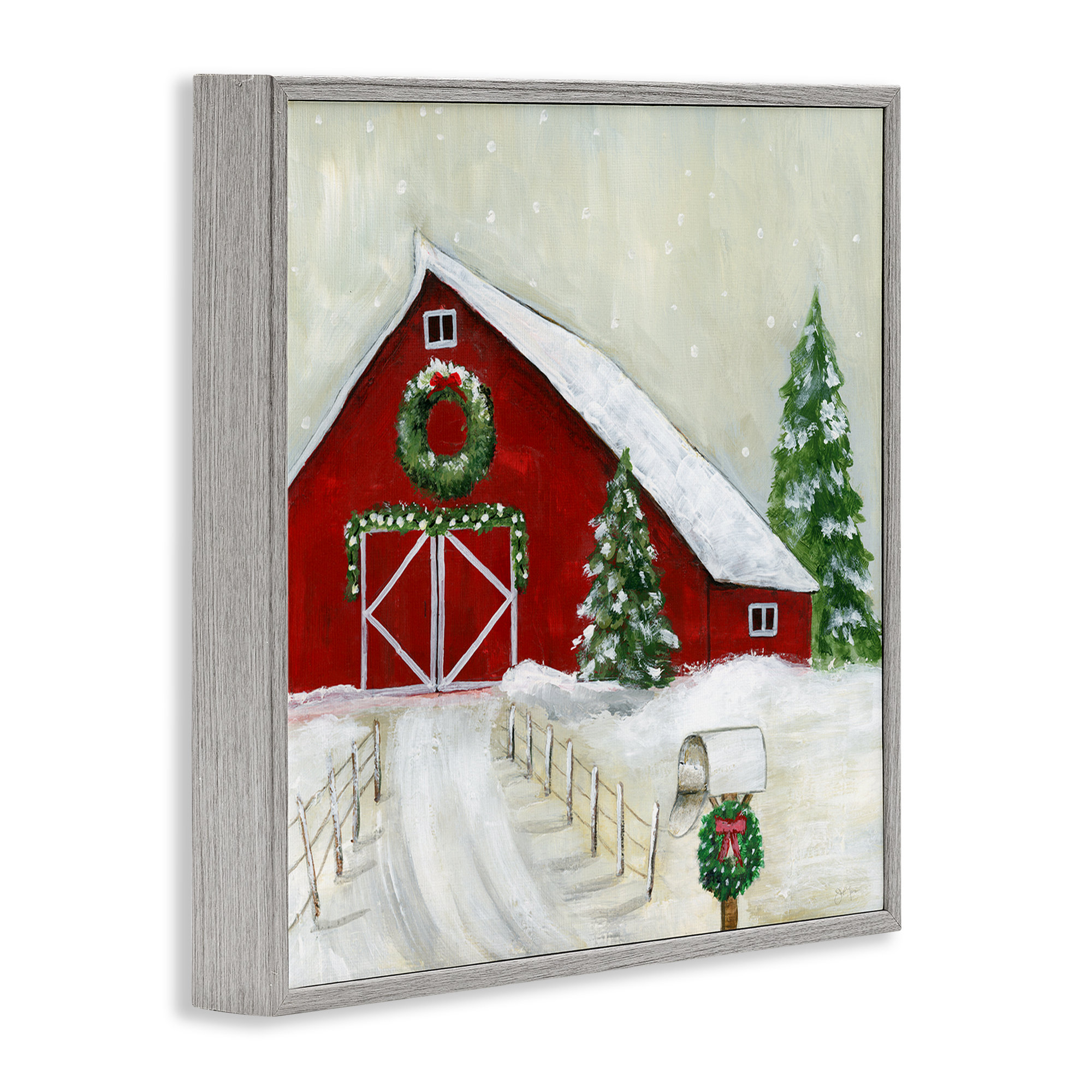 Stupell Industries Winter Barn Scenery Giclee Art by Janet Tava | Wayfair