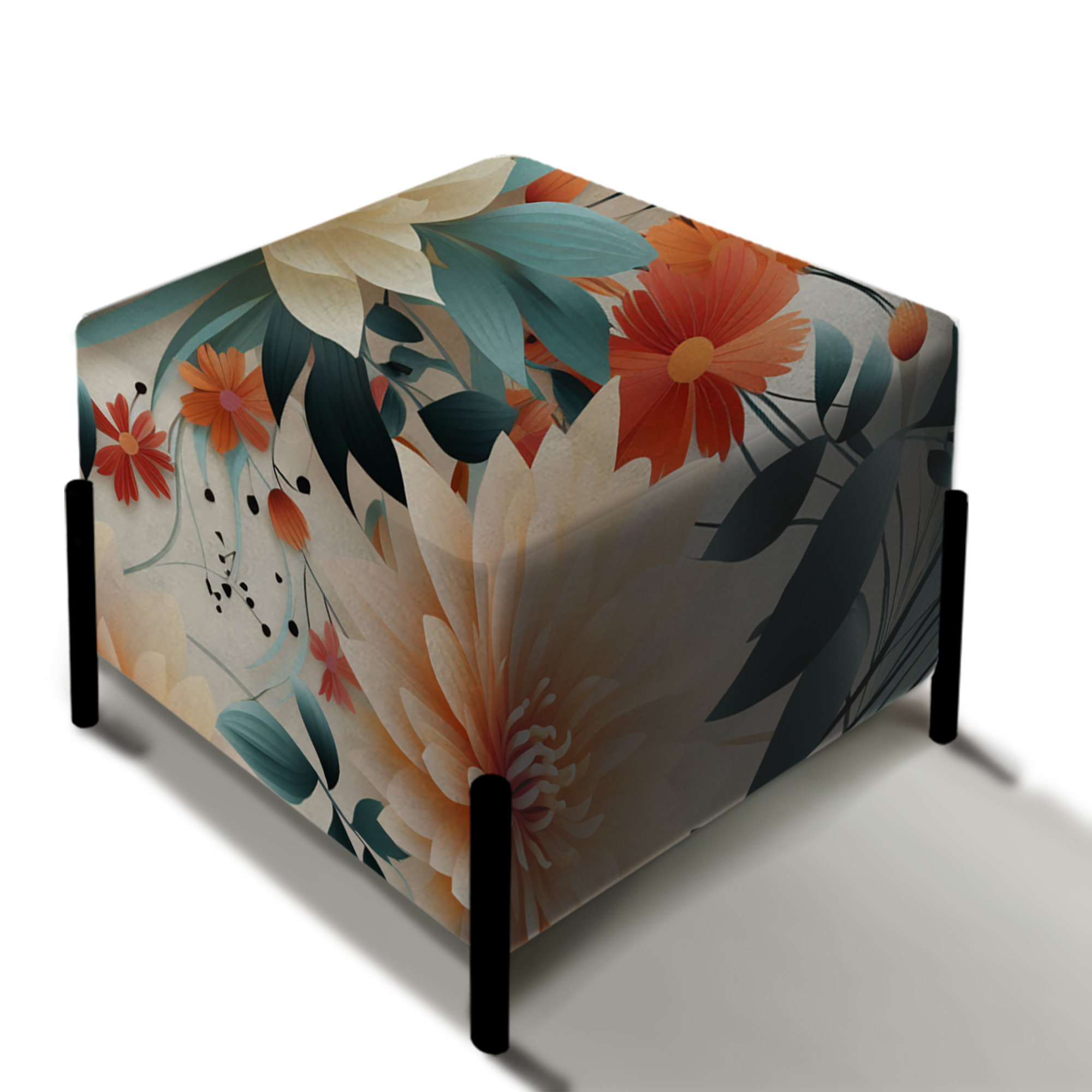 Design Art Pastel Colors Eclectic Floral Collage III - Eclectic Square ...