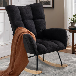 George Oliver Soft Teddy Fabric Rocking Chair for Nursery | Wayfair