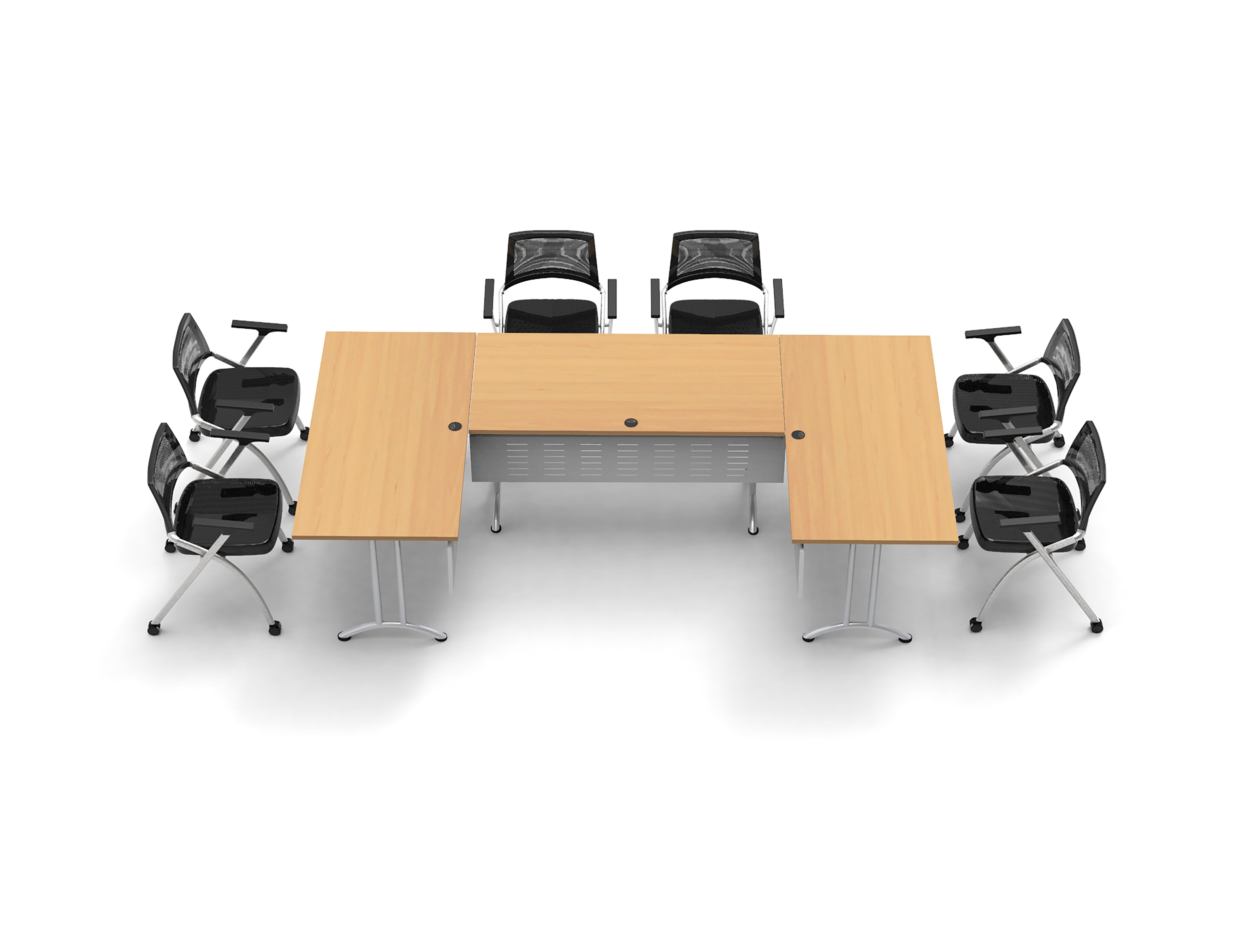 TeamWORK Tables 6 Person Training Meeting Seminar Tables with Modesty ...