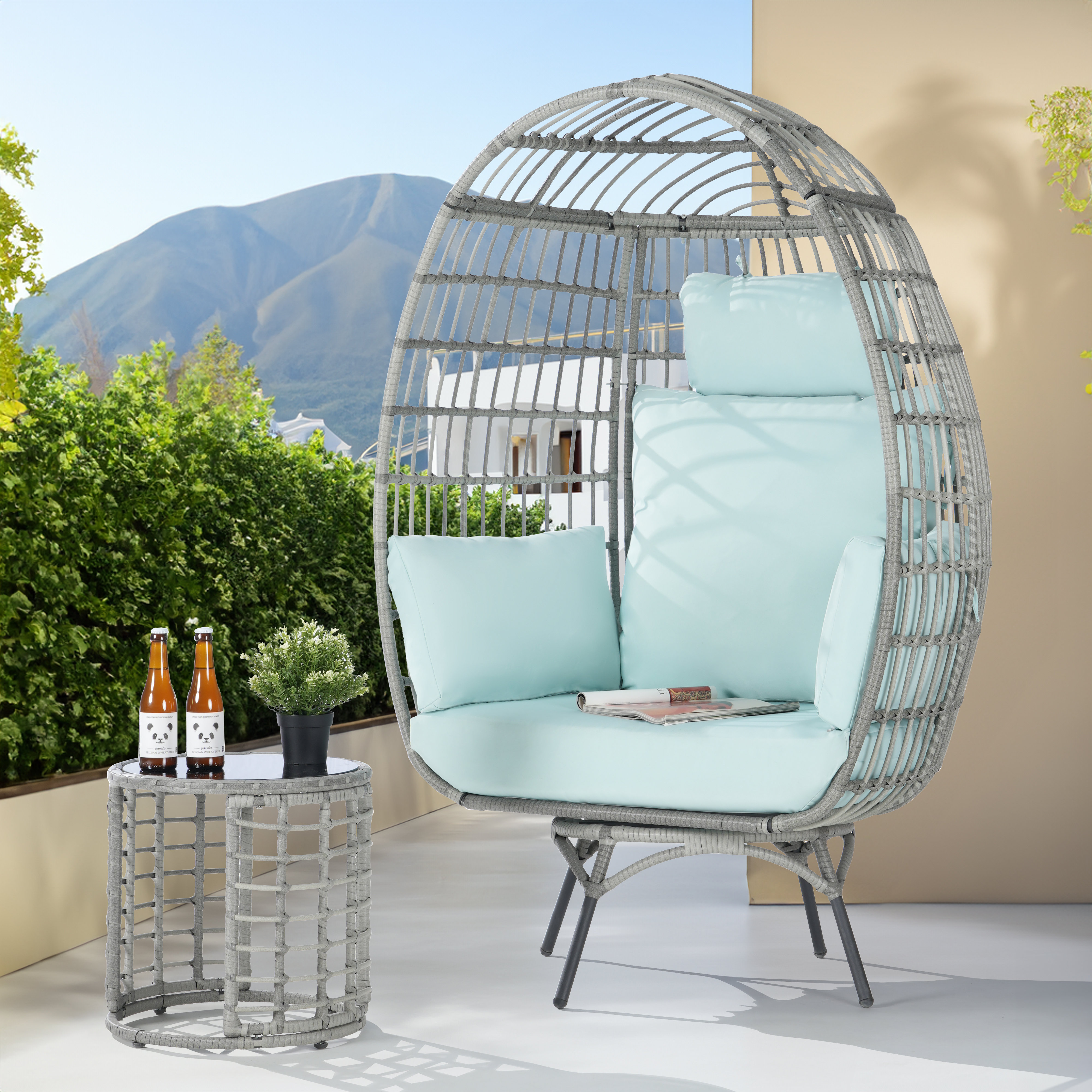 SANSTAR Round 1 - Person 15.8'' L Outdoor Restaurant Lounge Dining ...